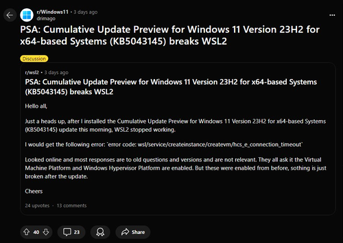 Probleme cu actualizarea Windows 11 KB5043145: Ce trebuie să știți
