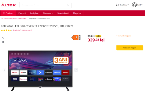 Top 4 Televizoare LED sub 350 Lei – Reduceri de neratat la Altex!