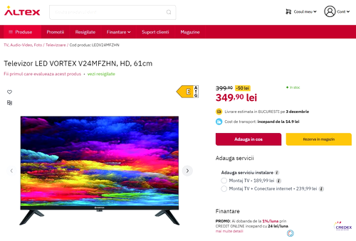 Top 4 Televizoare LED sub 350 Lei – Reduceri de neratat la Altex!